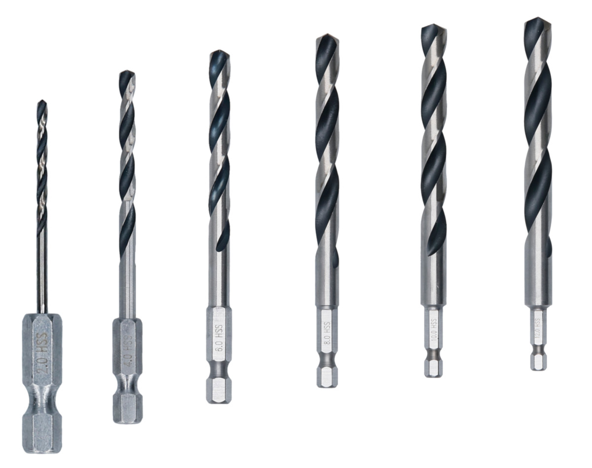 Forêt métal PointTeQ Bosch queue 6pans hex 1/4 2mm 12mm