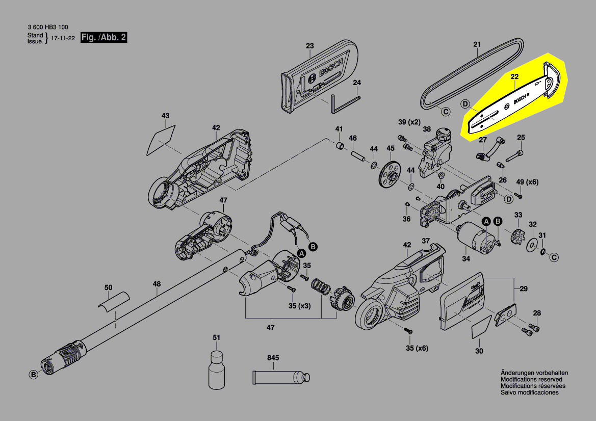 guide-chaine élagueuse UniversalChainPole18 Bosch F016F05191