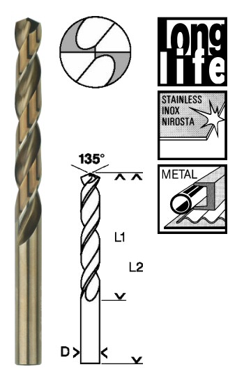 Forêt acier inox fonte grise HSS-Co Topline Bosch qualité pro