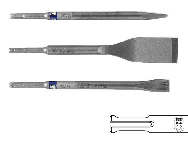 assortiment burin plat pointu bêche SDS-Plus Bosch qualité pro 2607019159