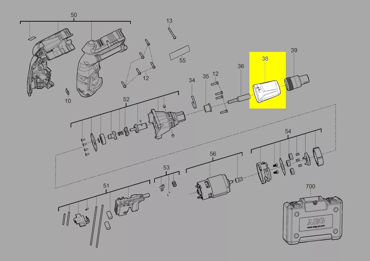 douille butée profondeur AEG visseuse plaquiste BTS12C pièce 4931461910