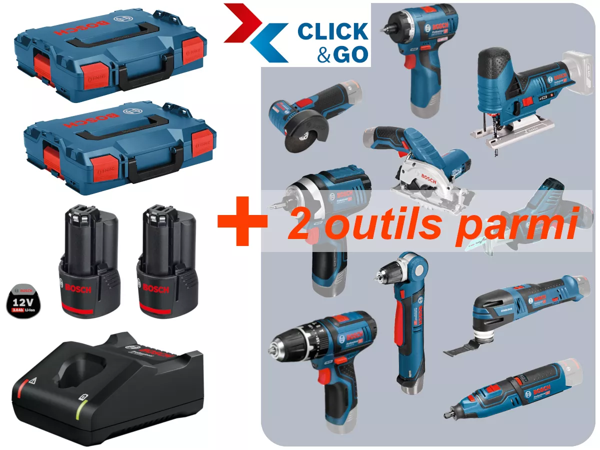 pack promotion outil sans-fil Clic Go 12V Bosch professionnel