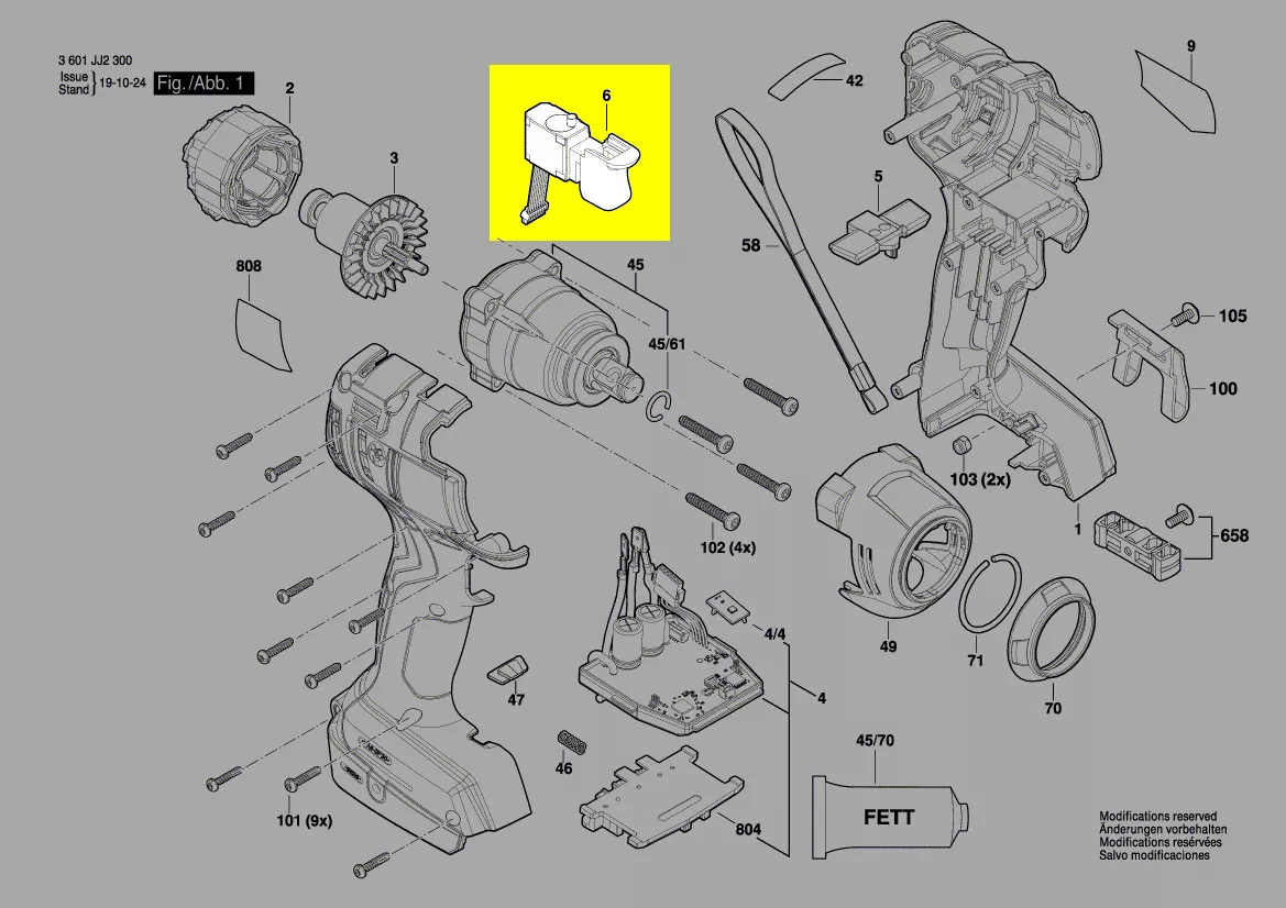 Interrupteur visseuse GDR18V-210C GSB18V-150C GDS18V-210C Bosch 2607202501